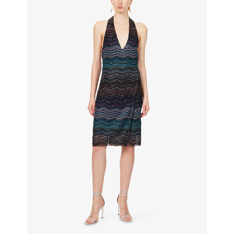 MISSONI Missoni Halterneck Knitted Mini Dress